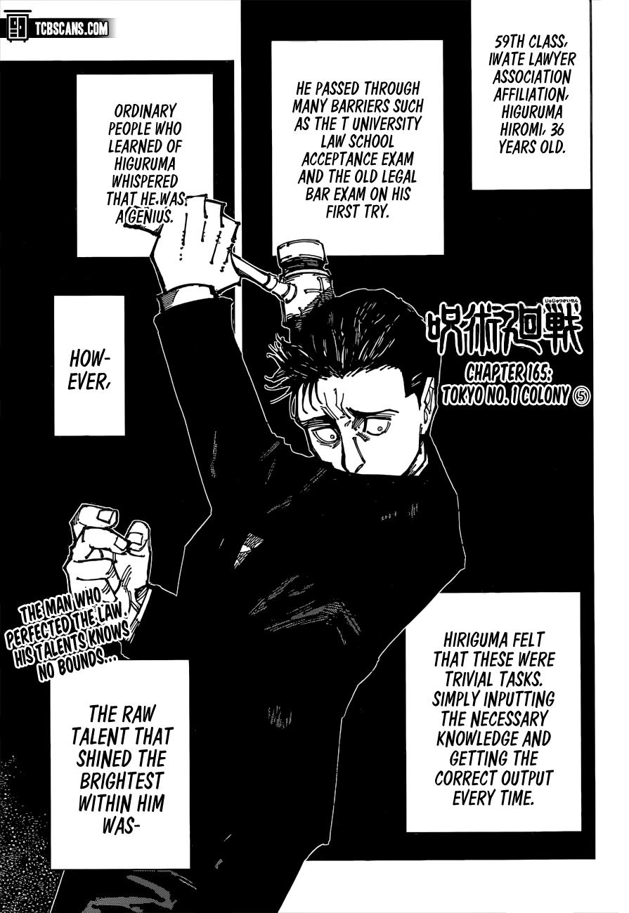 Jujutsu Kaisen Chapter 165 - JJK Read