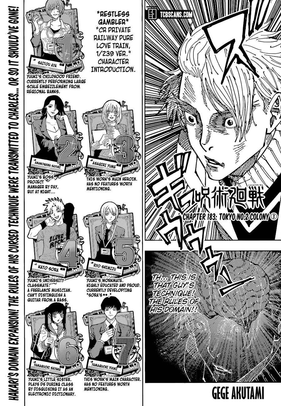 Jujutsu Kaisen Chapter 183 - JJK Read